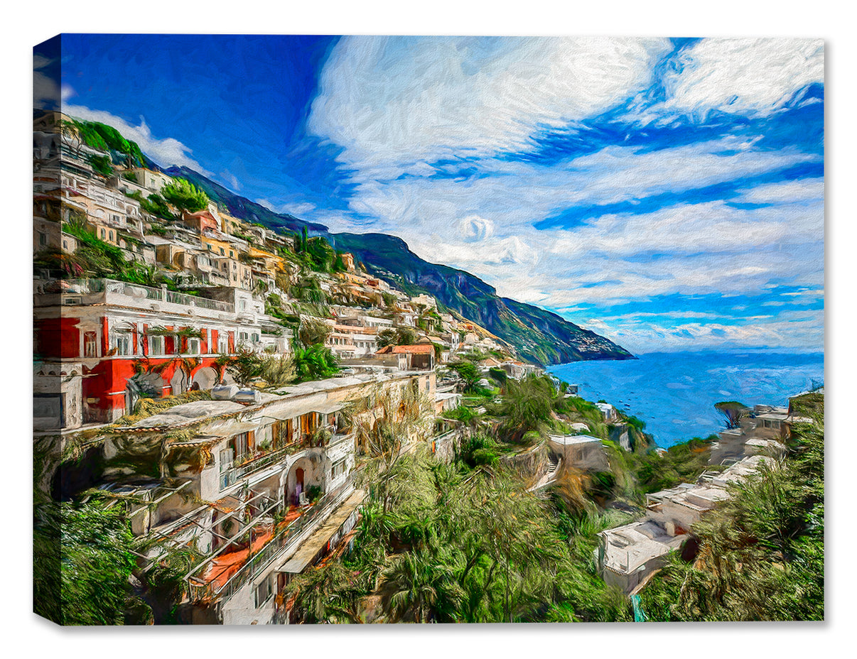 Amalfi Coast in Italy - Canvas Art Painting – Canvas Art Plus