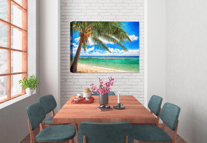 Caribbean Ocean View from Beach - Fine Art Painting – Canvas Art Plus